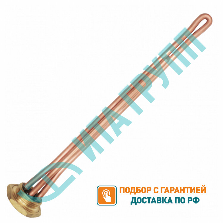 ТЭН для чугунной батареи отопления (радиатора) 2 кВт, медь, D42, G1 1/4", L355мм, 220V, TW, 3400069