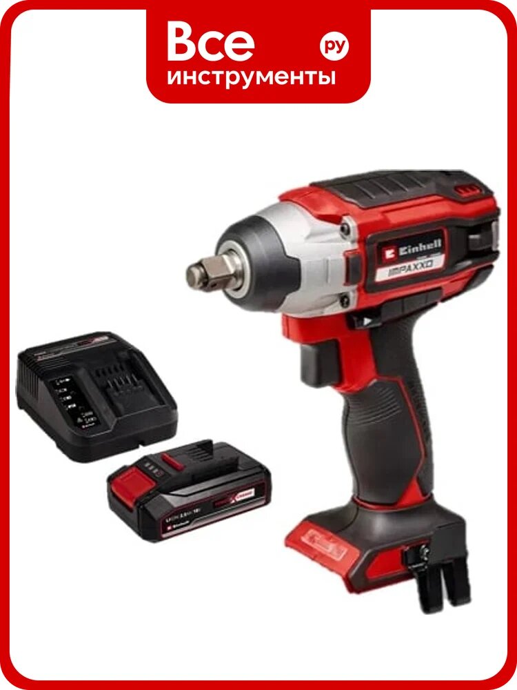 Гайковерт ударный аккумуляторный Einhell PXC Impaxxo 18/230, 18 В, BL, 230 Нм, 1/2" + 1 акк. 2.5 Ач + ЗУ 4510080SET