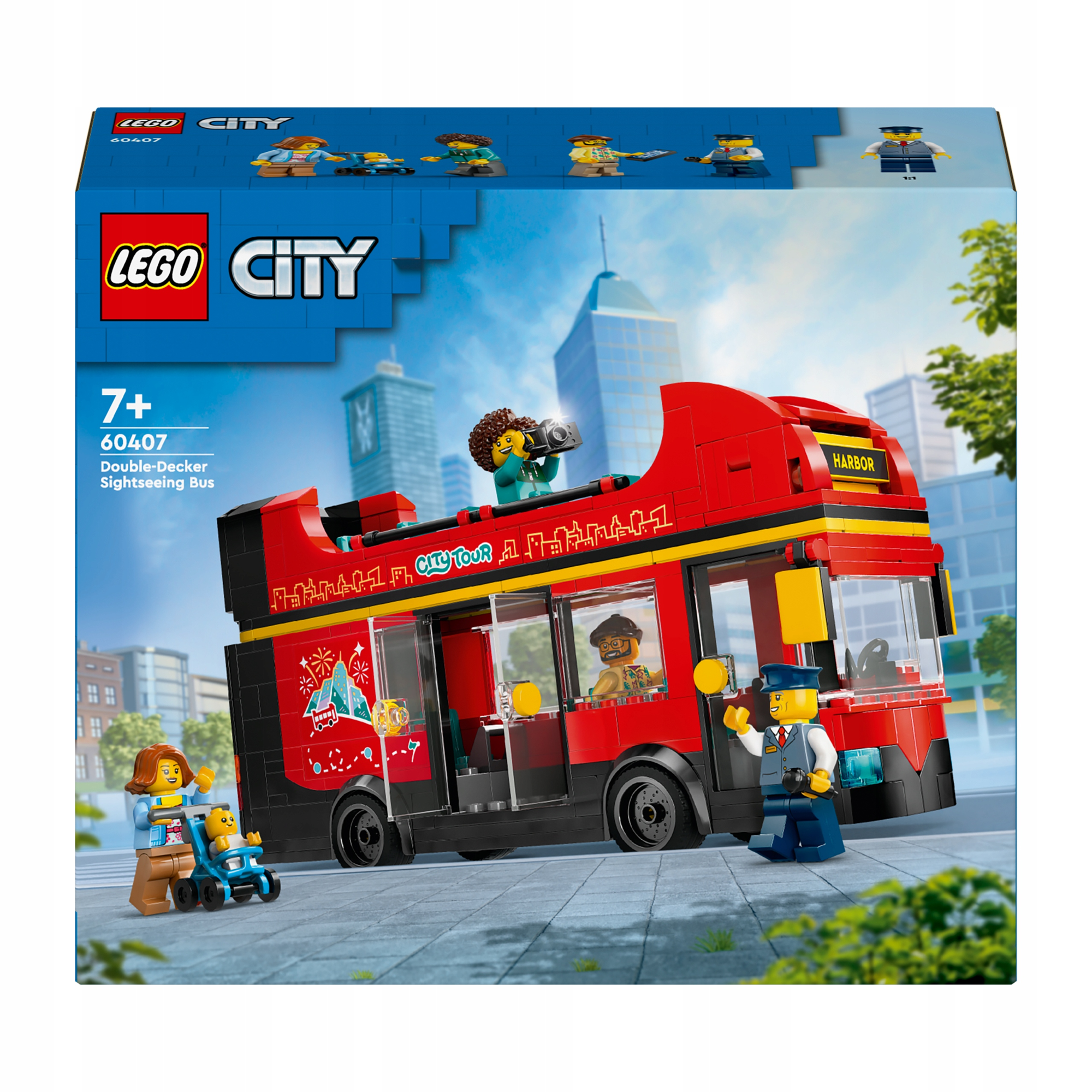 Конструктор LEGO City 60407 Красный двухэтажный экскурсионный автобус, 384 дет, от 7 лет