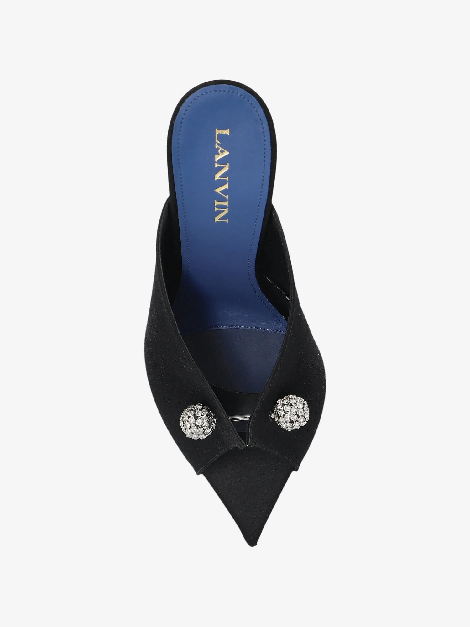Мюли Lanvin Crystal-embellished satin mules, размер 40 — фото 1