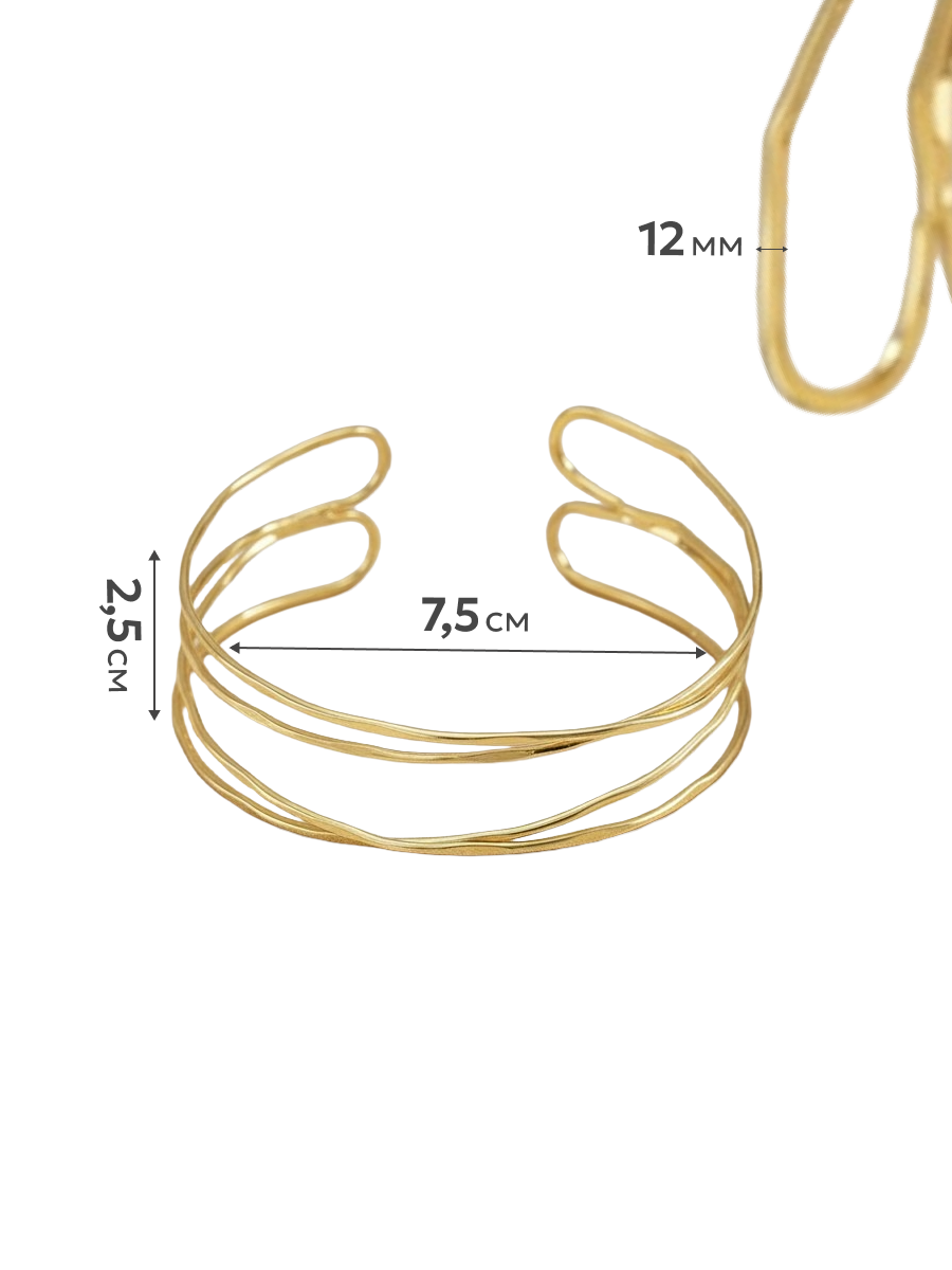 Браслет на плечо, размер one size, диаметр 7.5 см, золотистый — фото 1