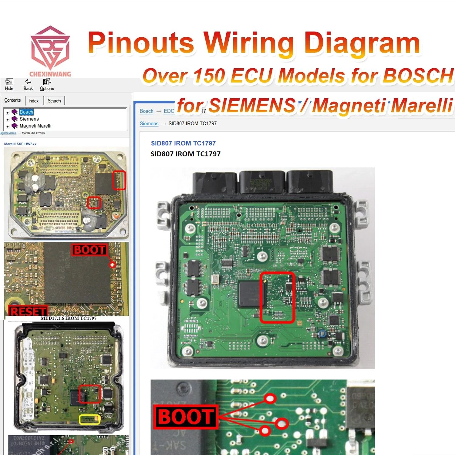 Соединение ЭБУ Pinout DM Для BOSCH Для SIEMENS Для Magneti Marelli Для Bosch Для EDC17/M(E)17/M(E)7/ MED17(7)