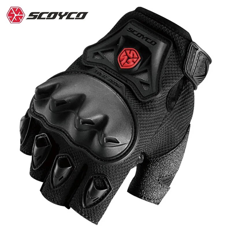 SCOYCO мотоциклетные перчатки, летние дышащие перчатки для мотокросса с половиной XL, MC29D-Black