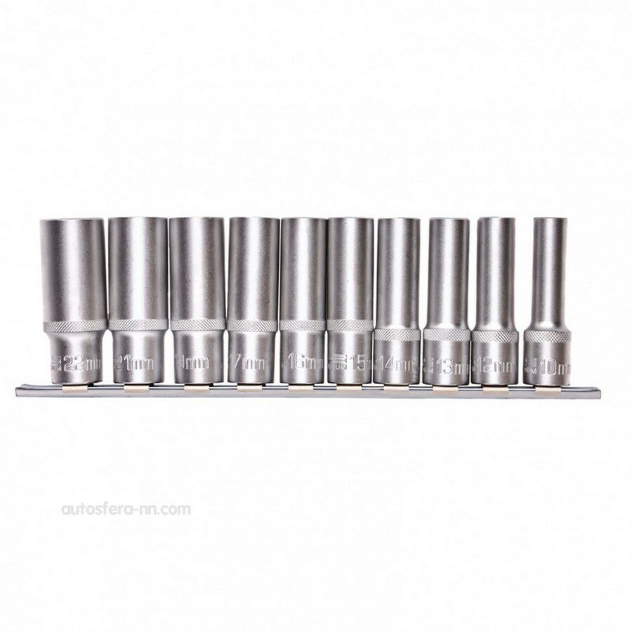 STELS 13603 Набор удлиненных торцевых головок 1/2", шестигранные, CrV, 10 шт, 10-22 мм Stels 13603 STELS 13603