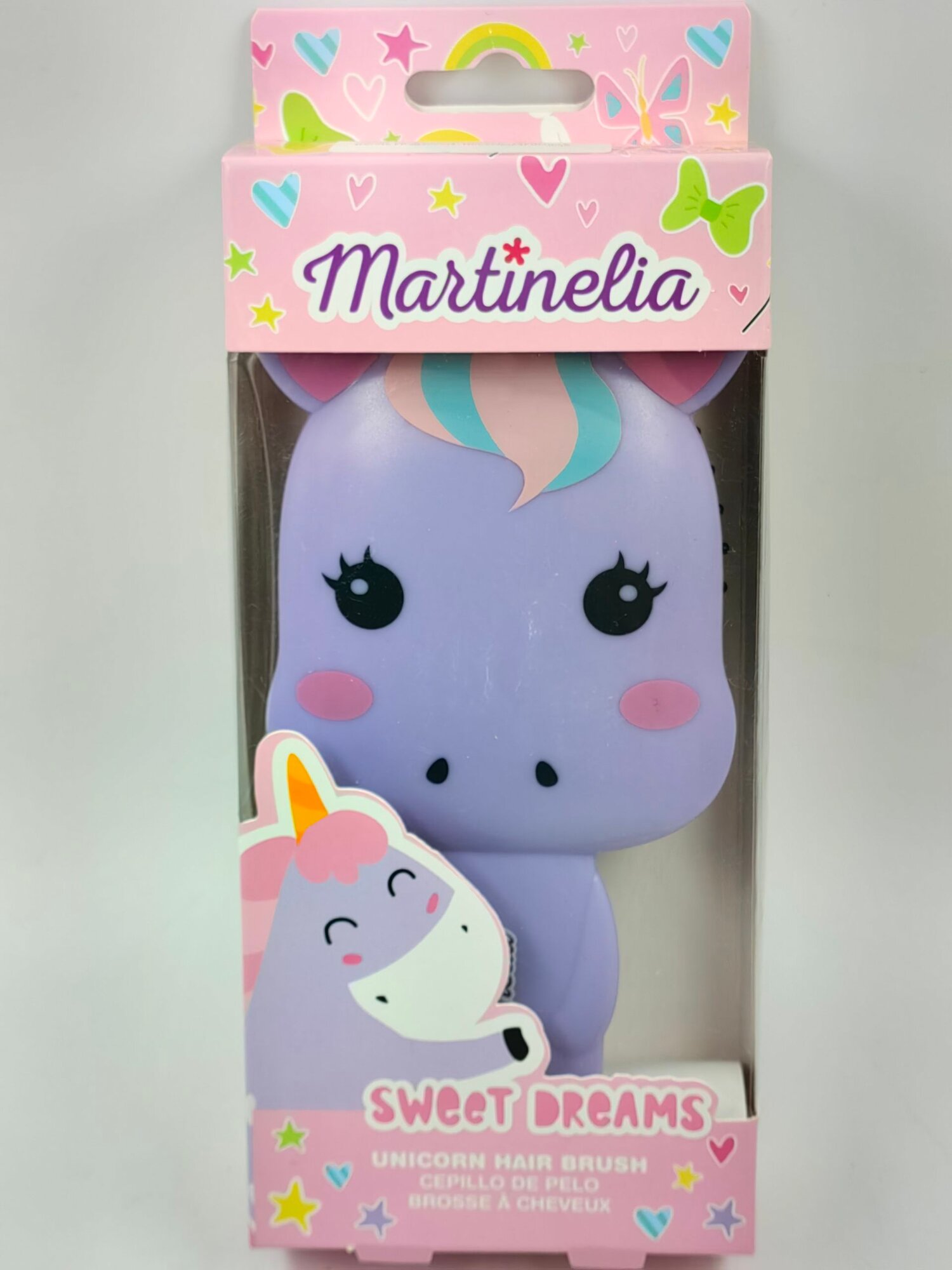Щетка для волос детксая Martinelia "Единорог", сиреневая