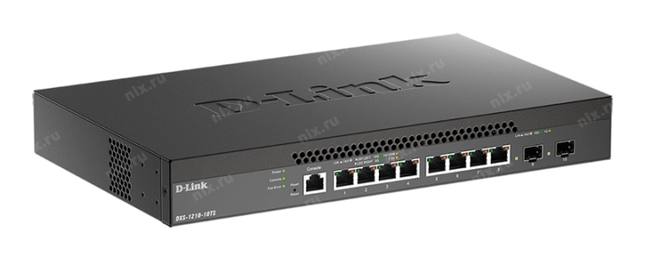 DXS-1210-10TS/B2A Коммутатор D-Link Управляемый L2+ коммутатор, 8x10GBase-T, 2x10GBase-X SFP+, CLI, Web-интерфейс, SNMP