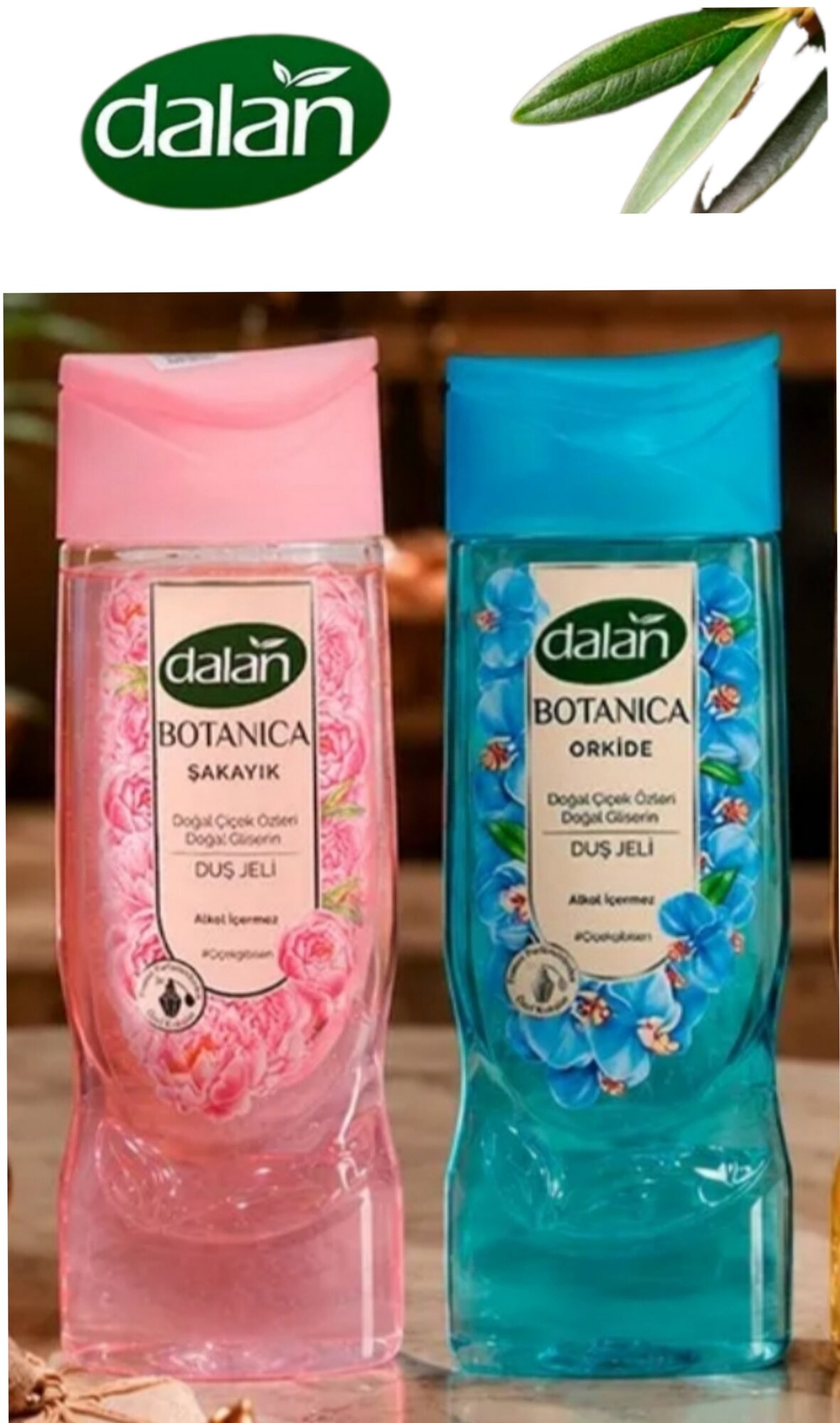 Гель для душа DALAN Botanica Пион, Орхидея, 2 шт 450 мл ( Турция)