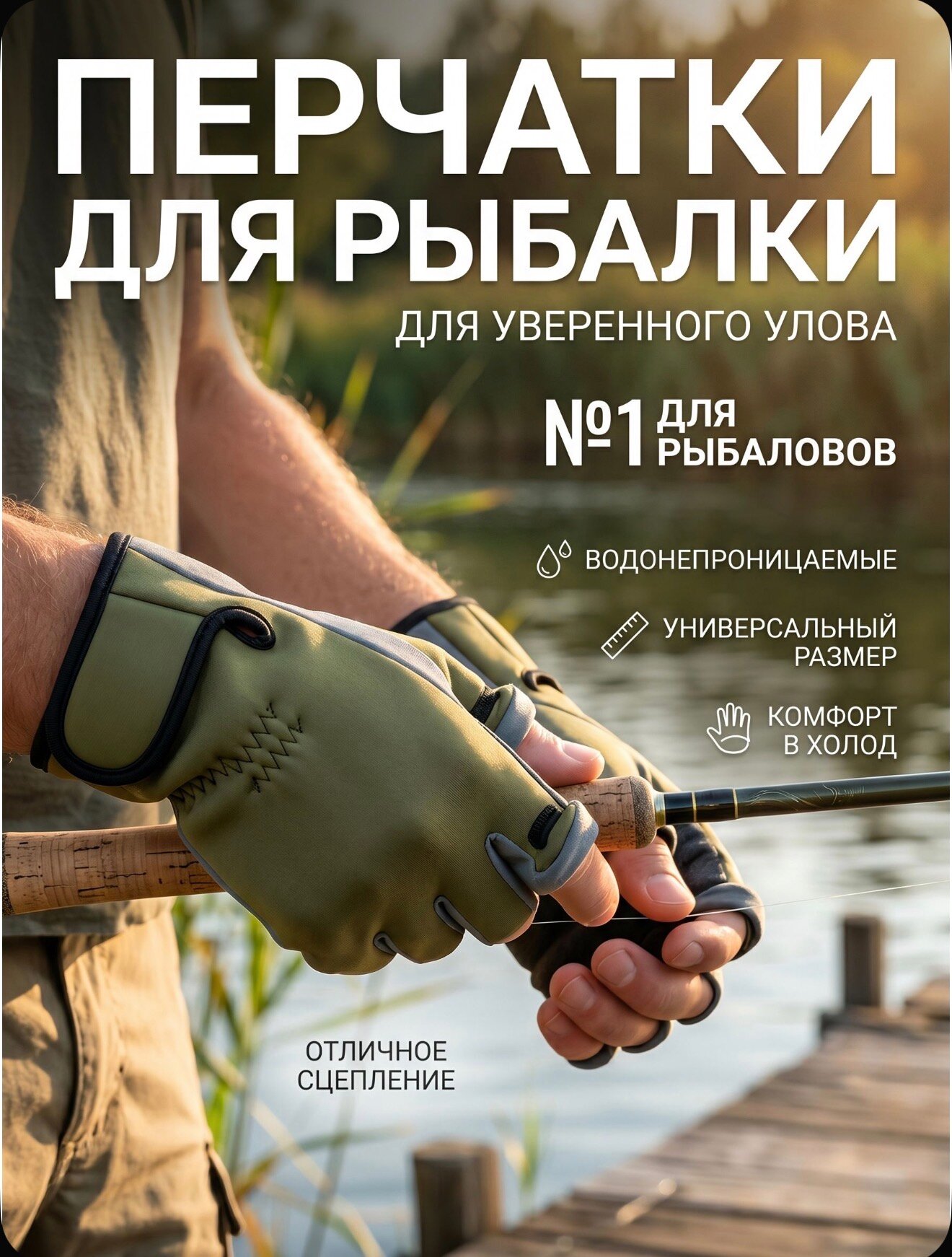 Немо/ Перчатки для рыбалки неопреновые