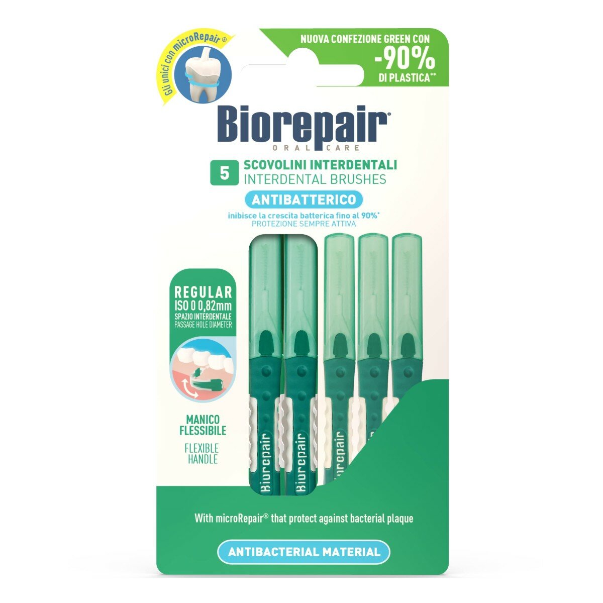 Biorepair Scovolini Interdentali Cilindrici/Цилиндрические межзубные ершики 0.82 мм, 5 шт.