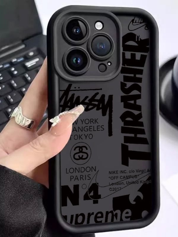 Чехол на Редми Note 14 Про Макс / Redmi Note 14 Pro Max чёрный Граффити силиконовый ударопрочный