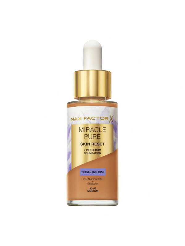 Тональная основа для лица женская Max Factor Miracle Pure Skin Reset 2 in1 Serum Foundation, 80-85 Medium