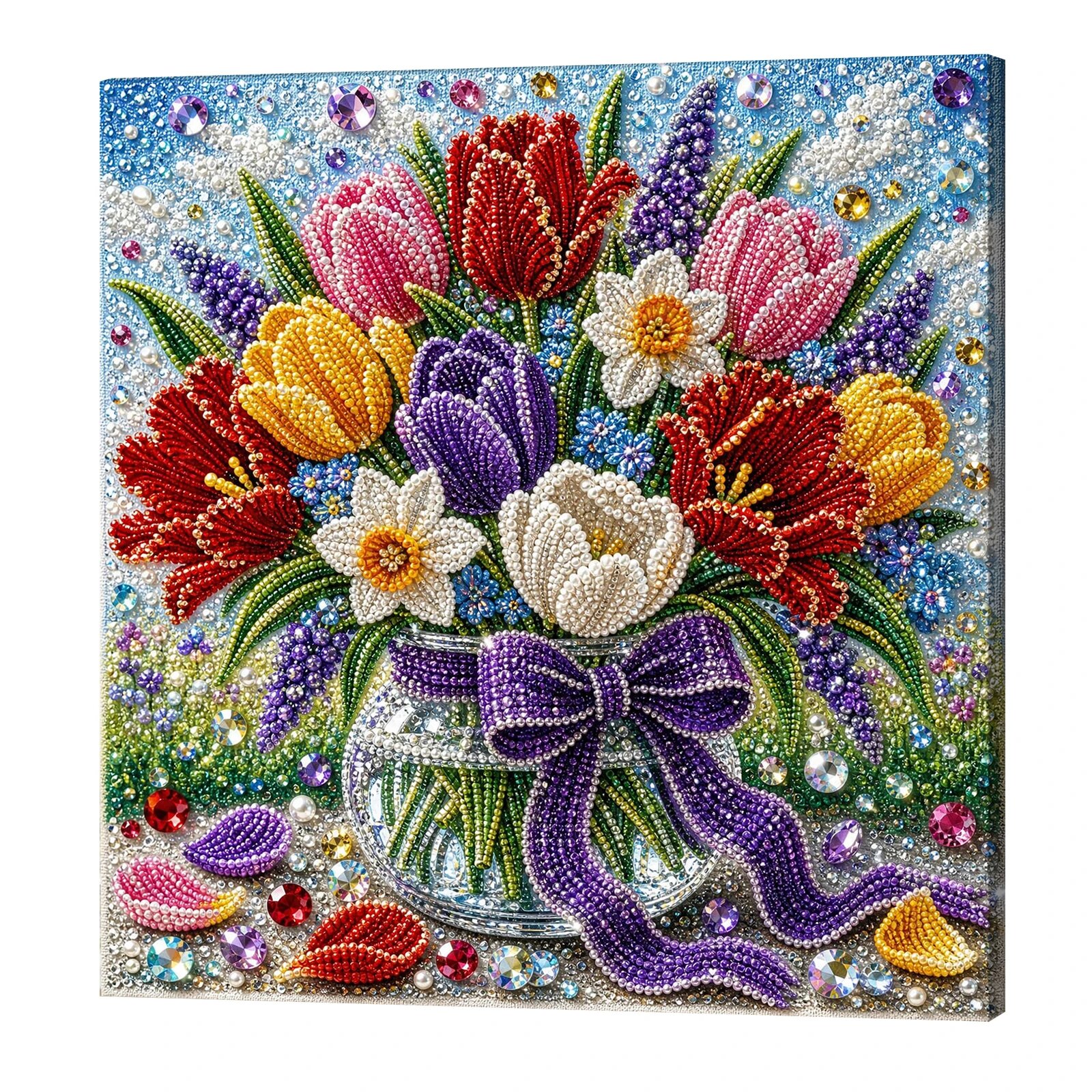 Набор для рисования бусинами APWIKOGER 20x20 см цветочный Tulips