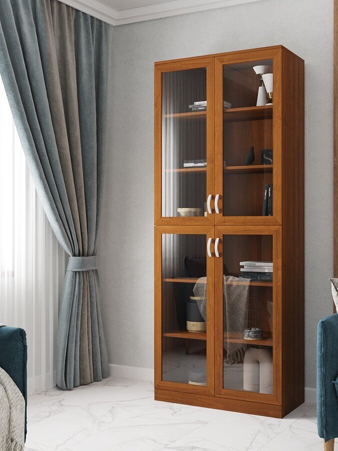 Книжный шкаф МебельЛэнд24 Библиограф - 2 №2 Орех Экко 80x40x230