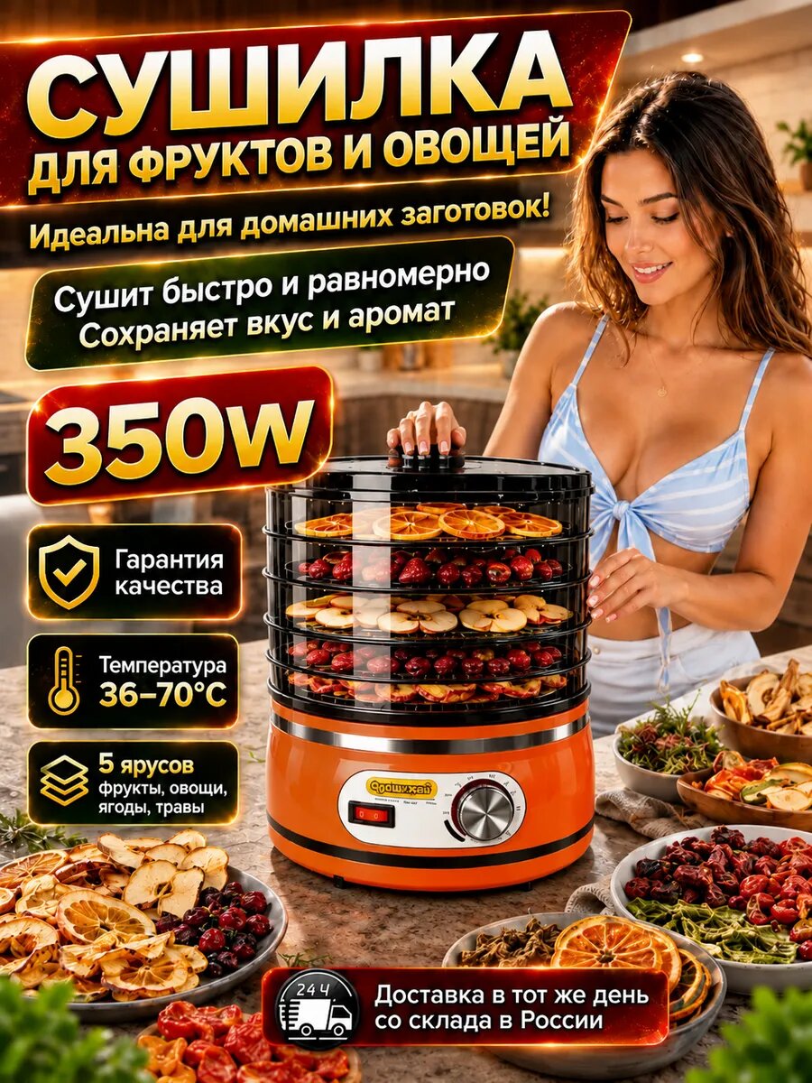 Электросушилка для овощей и фруктов и пастилы
