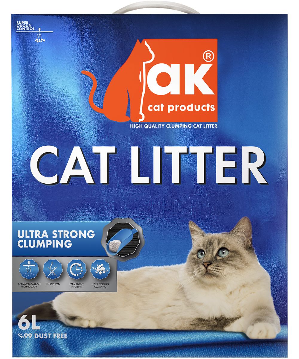 AK Cat Ultra Strong Clumping Комкующийся бентонитовый наполнитель без ароматизатора 6 л