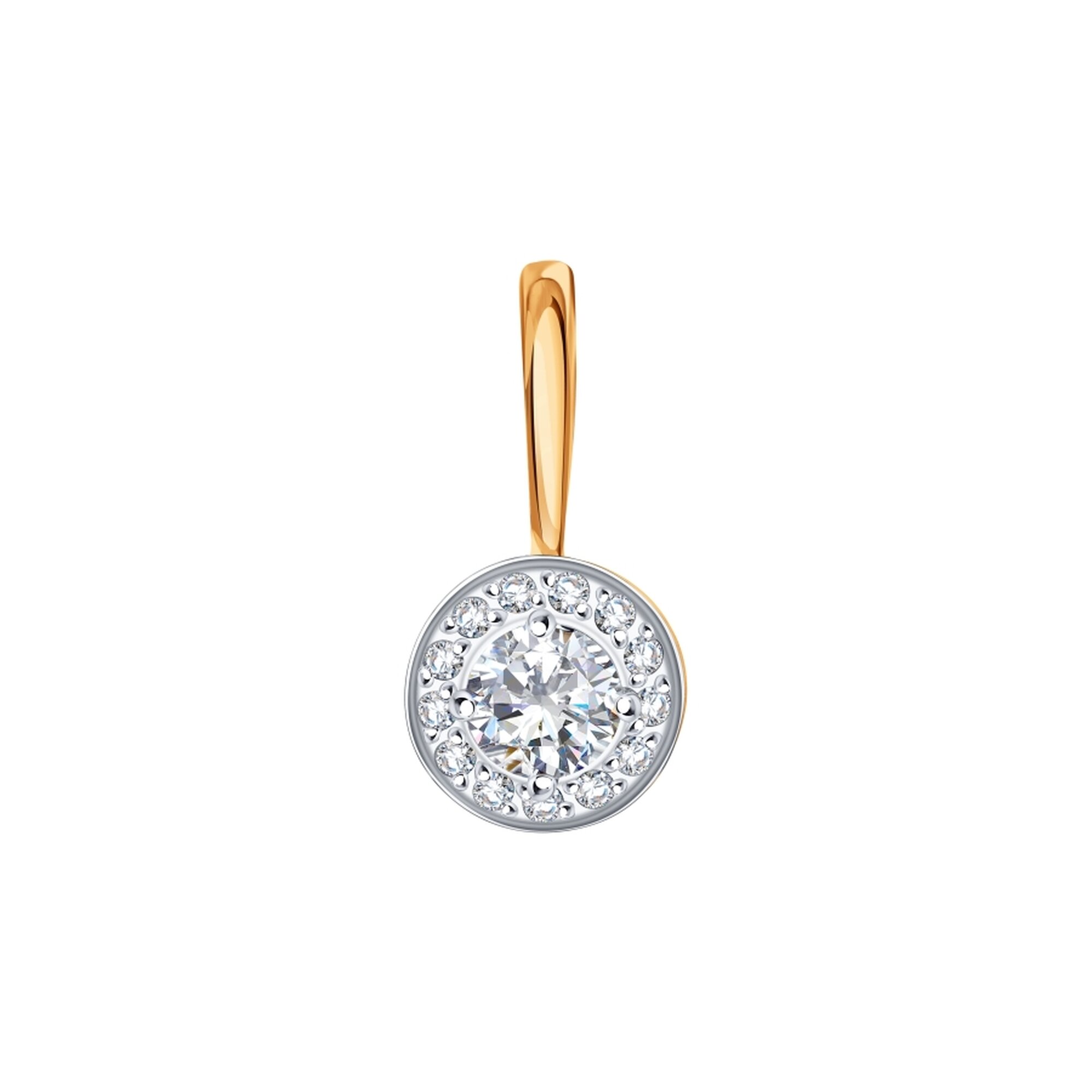 Подвеска Diamant online, красное золото, 585 проба, фианит