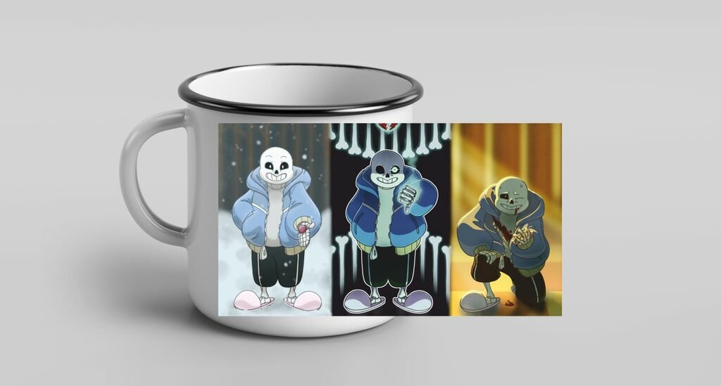 Кружка металлическая эмалированная Андертейл, Undertale №11
