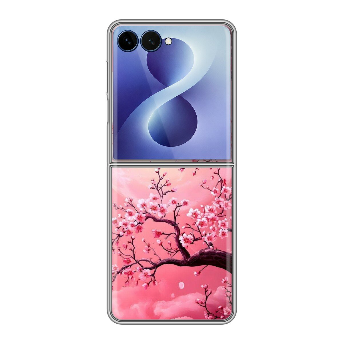 Чехол для Samsung Galaxy Z Flip 8 с принтом Сакура на фоне луны (Самсунг Галакси З Флип 8)