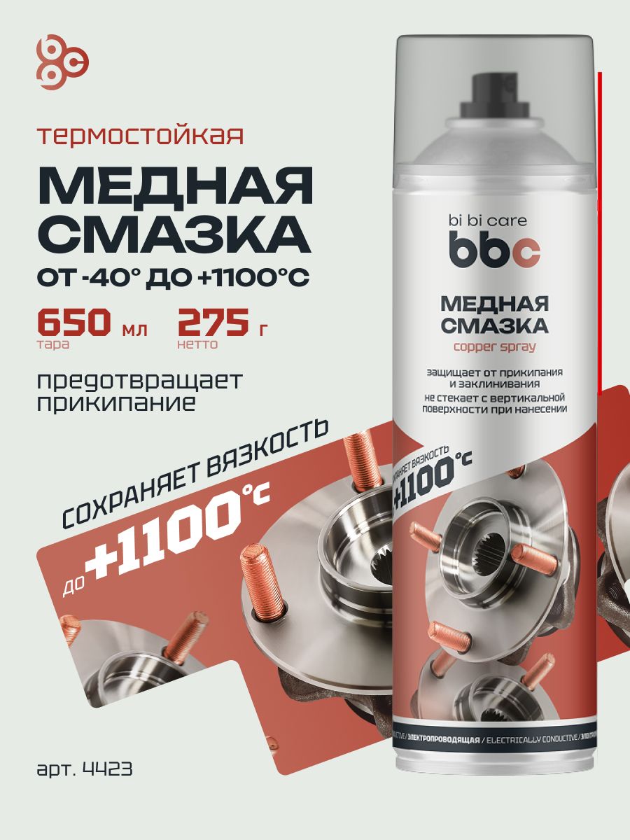 Медная смазка высокотемпературная bi bi care, 650 мл / 4423