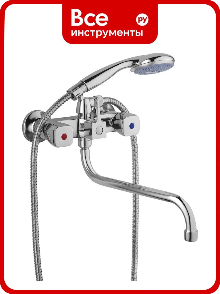 Смеситель для ванны двуручковый AQUEDUC 346151 длинный излив цинк /10 ЭК000146151
