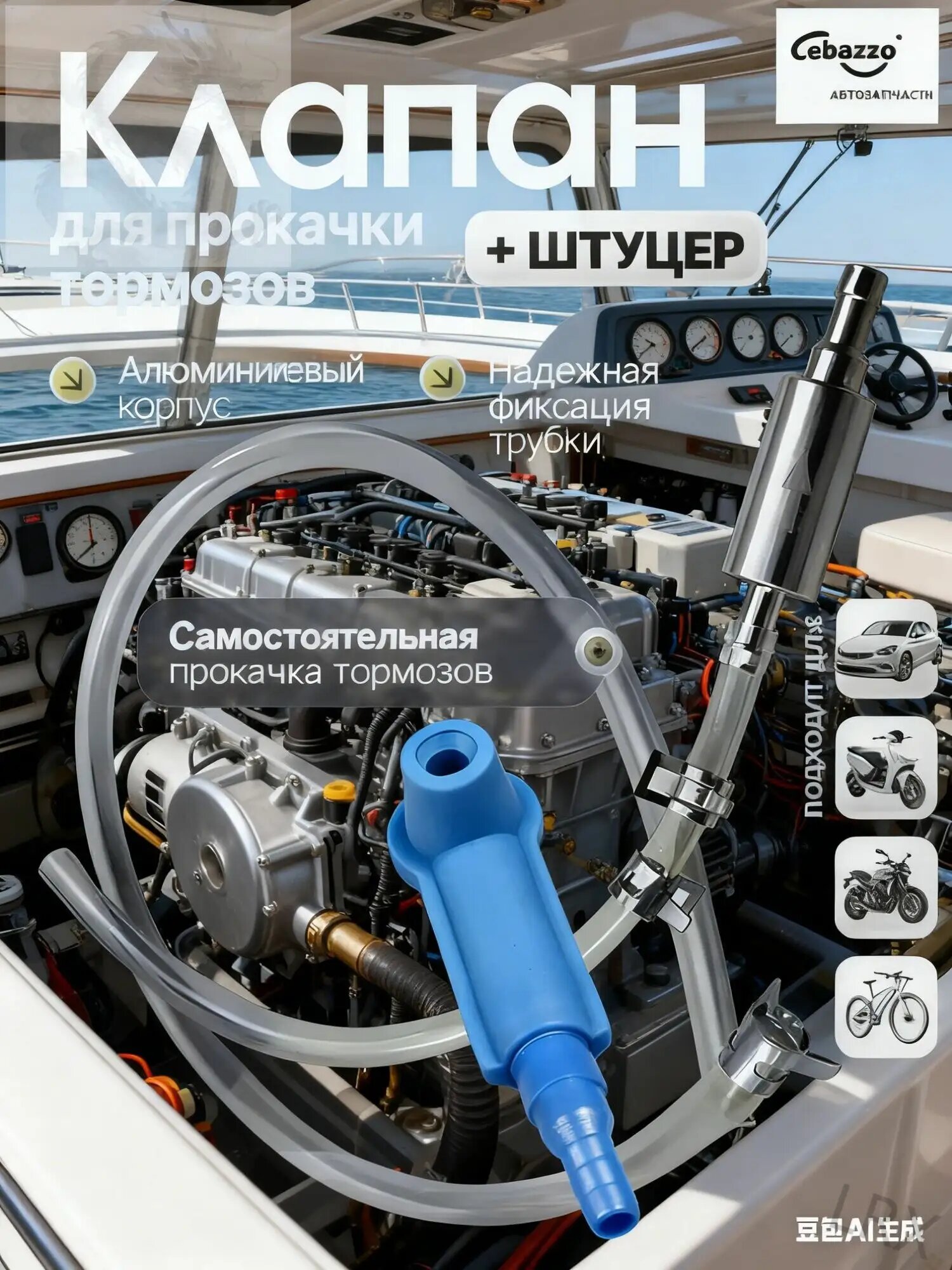 Комплект для прокачки тормозов с обратным клапаном