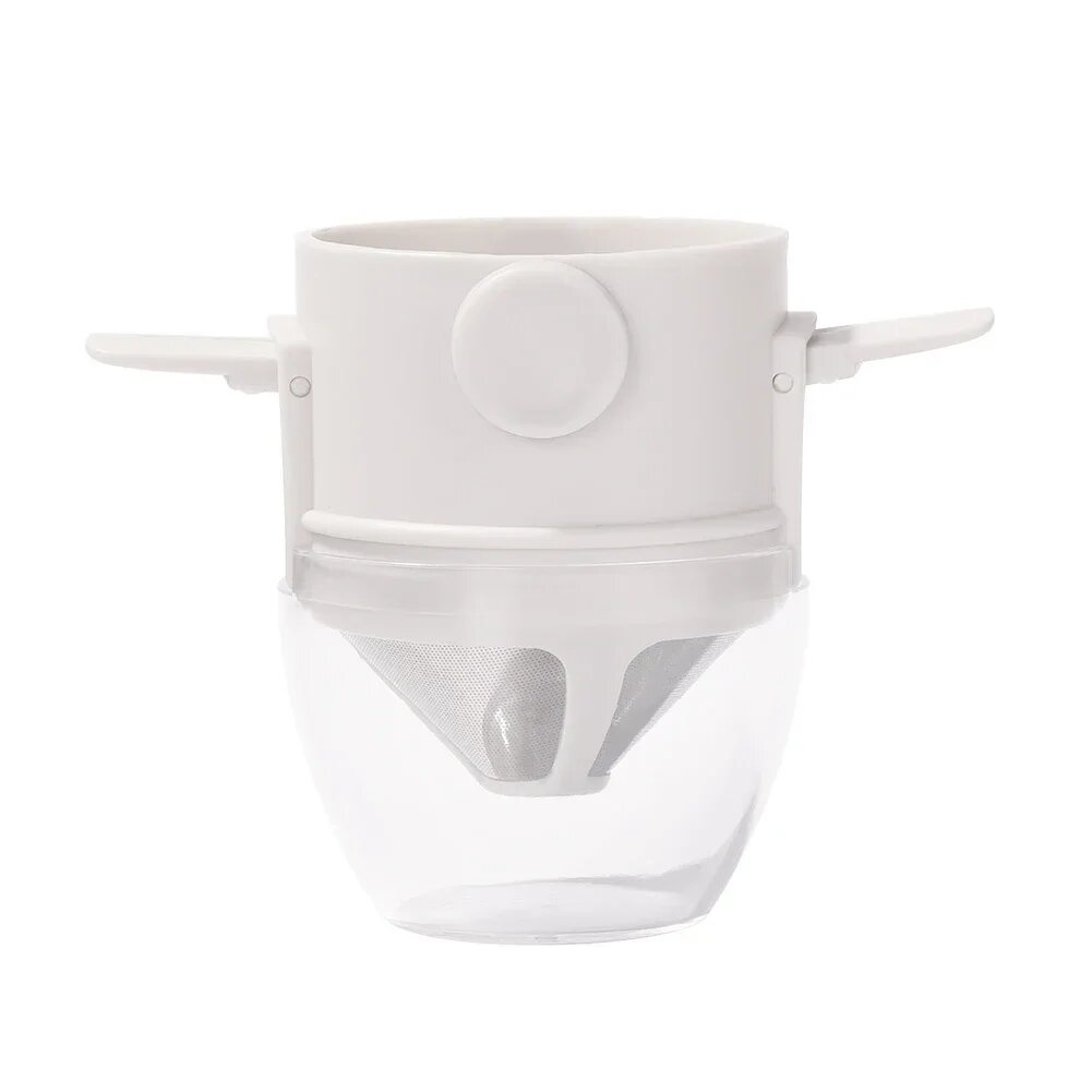 Портативный кофейный дриппер из нержавеющей стали White with cup holde