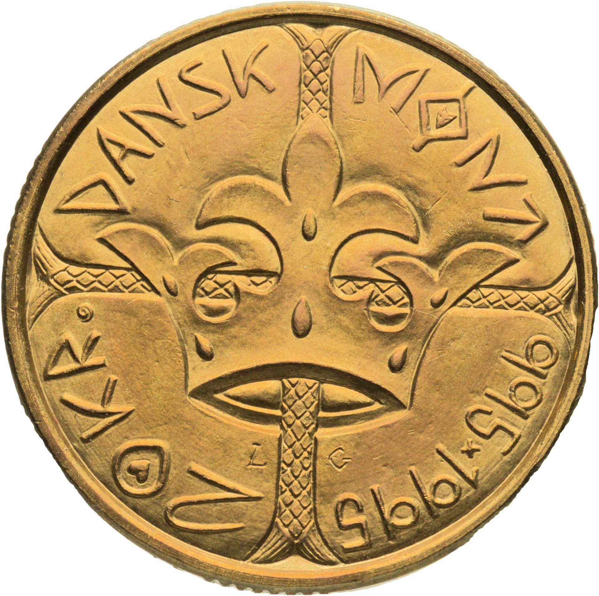 Дания 20 крон kroner 1995 "1000 лет чеканке Датских монет", Бронза, в сохранности UNC