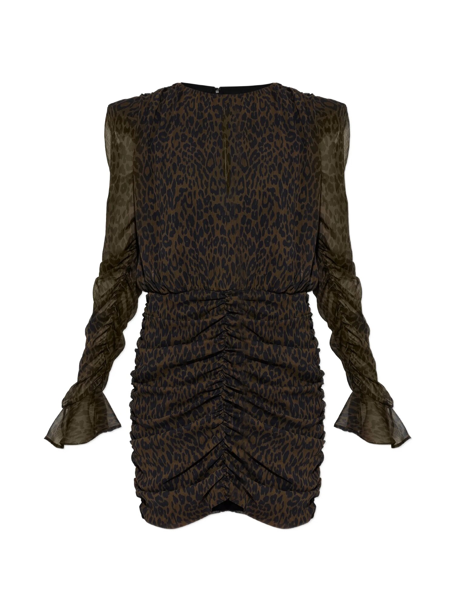 Платье Ruched flower mini dress dark brown