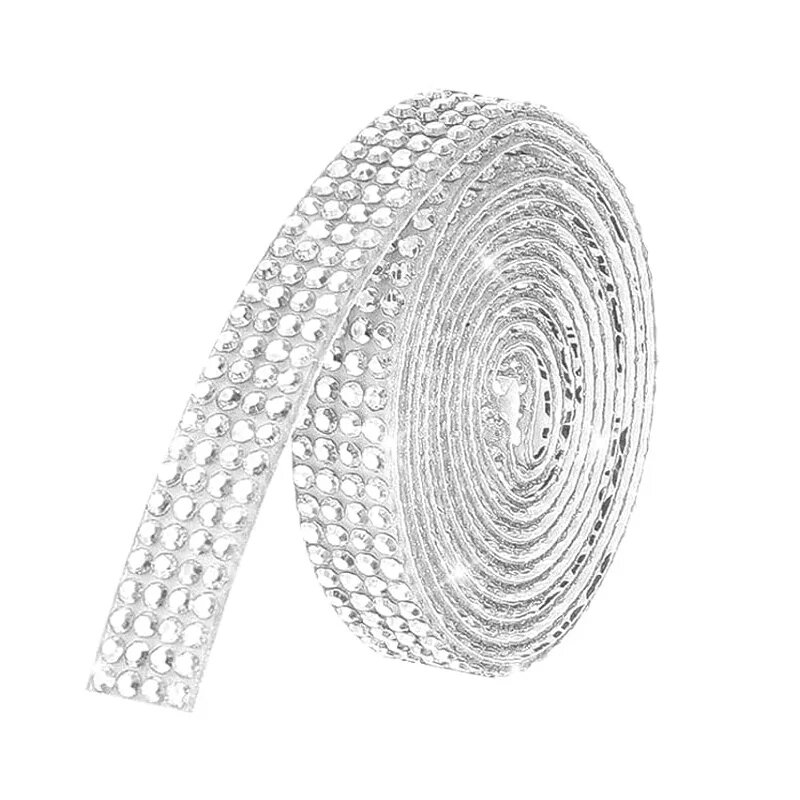 Хрустальная лента со стразами 9мм 1 ярд Length 2Yard, Белый, White