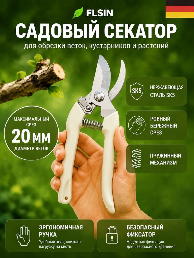 Секатор садовый профессиональный / для сада, дачи и цветов