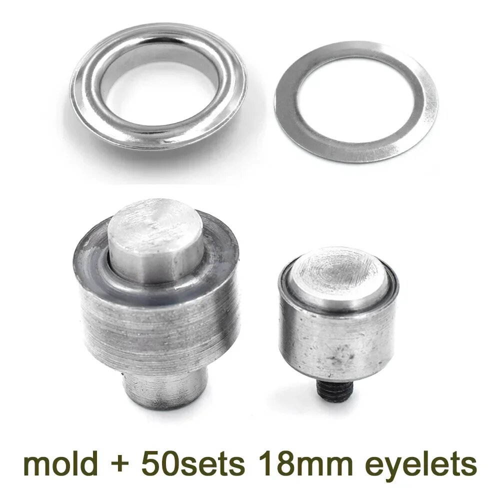 Металлические люверсы 18 мм (50 шт.) Серый, mold and 50 eyelets