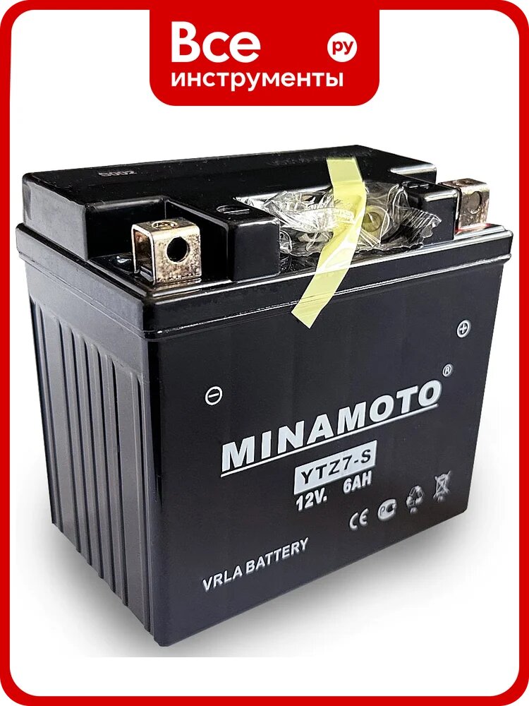 Мотоаккумулятор MINAMOTO YTZ7-S, 6Ач, свинцово-кислотный, для мототехники