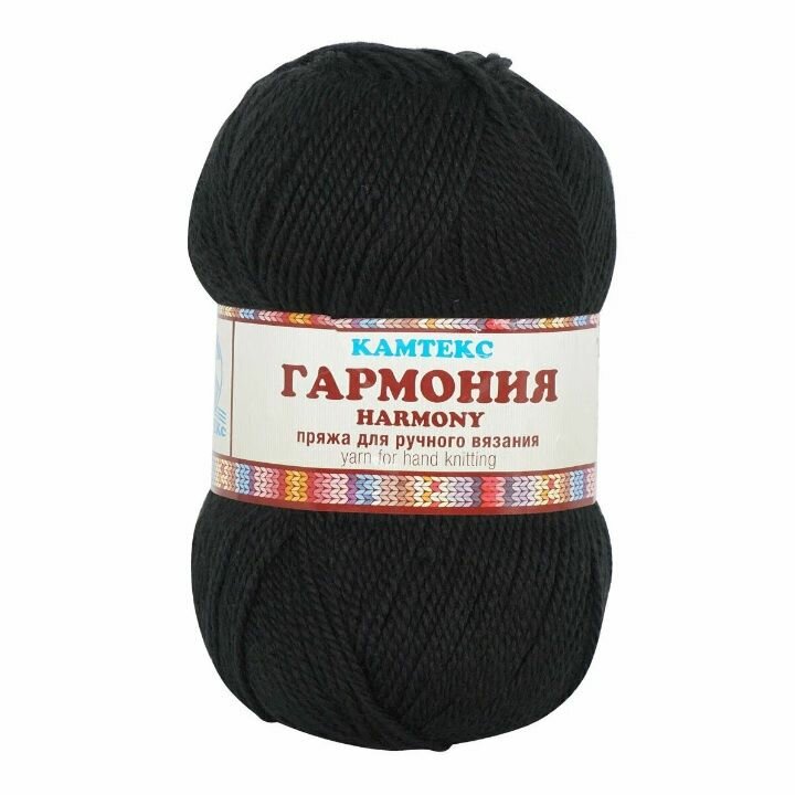 Пряжа Камтекс Гармония 003 (5 мотков по 100г/245м) черный