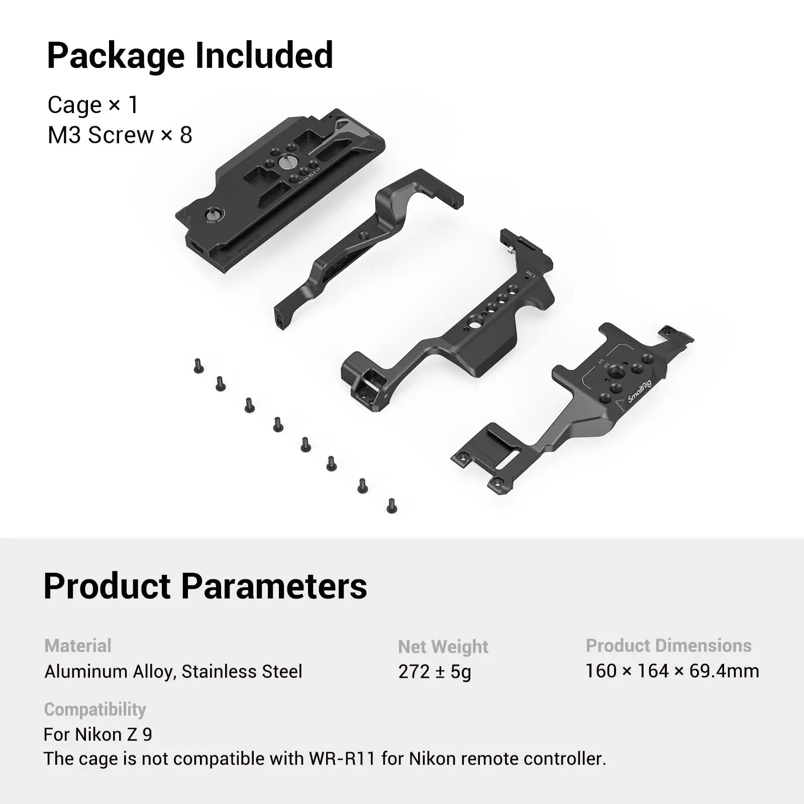 Клетка для камеры SmallRig 3195 Z9 из алюминия для Nikon Z9