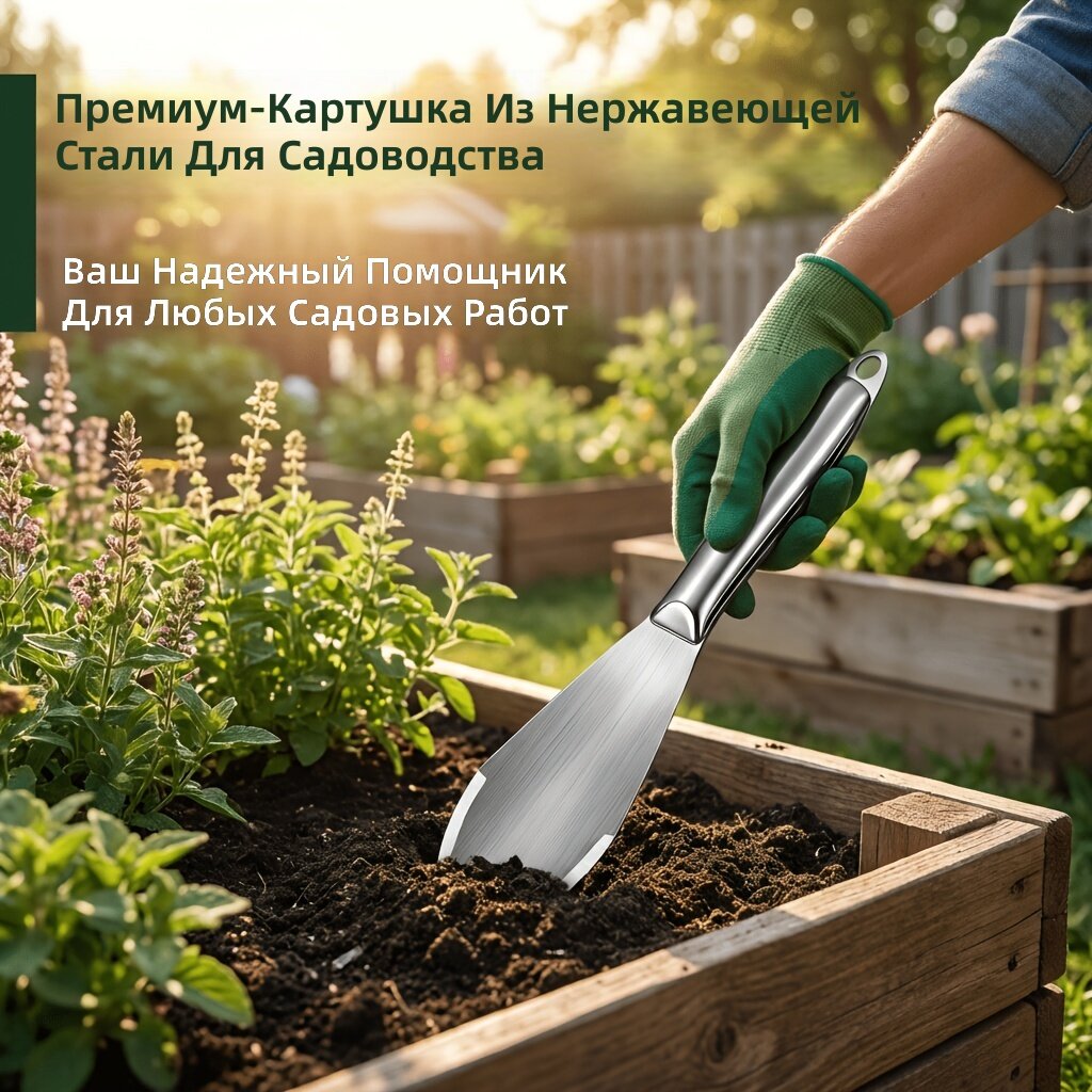 Садовый совок из нержавеющей стали 304 с острым наконечником и отверстием для подвешивания, для перекопки, рыхления почвы и посадки растений