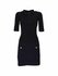 Платье Elisabetta Franchi Bow-detail buttoned mini dress, размер 40, Синий принт