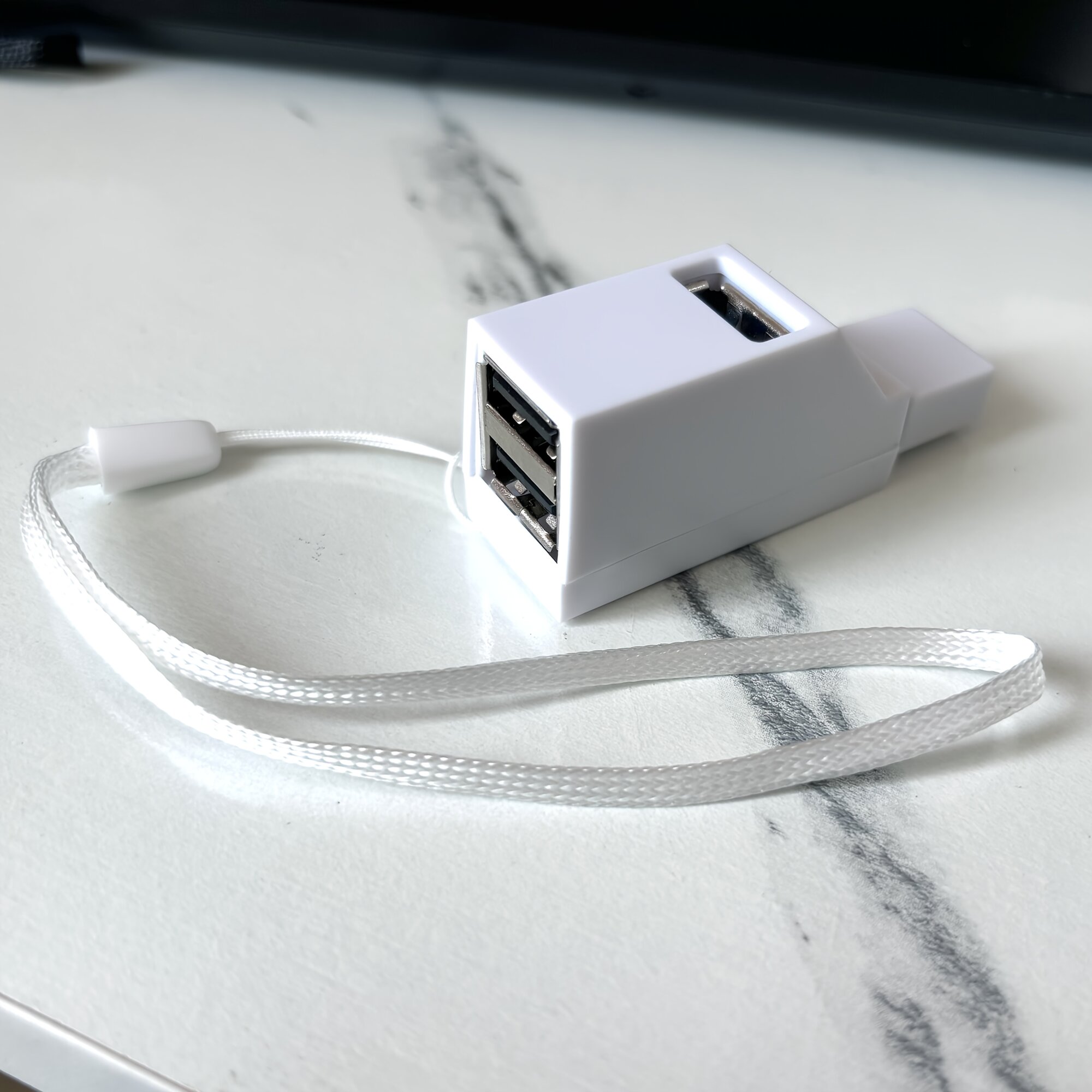 Высокоскоростной USB 3.0 хаб на 3 порта, белый с темляком, разветвитель 3 в 1