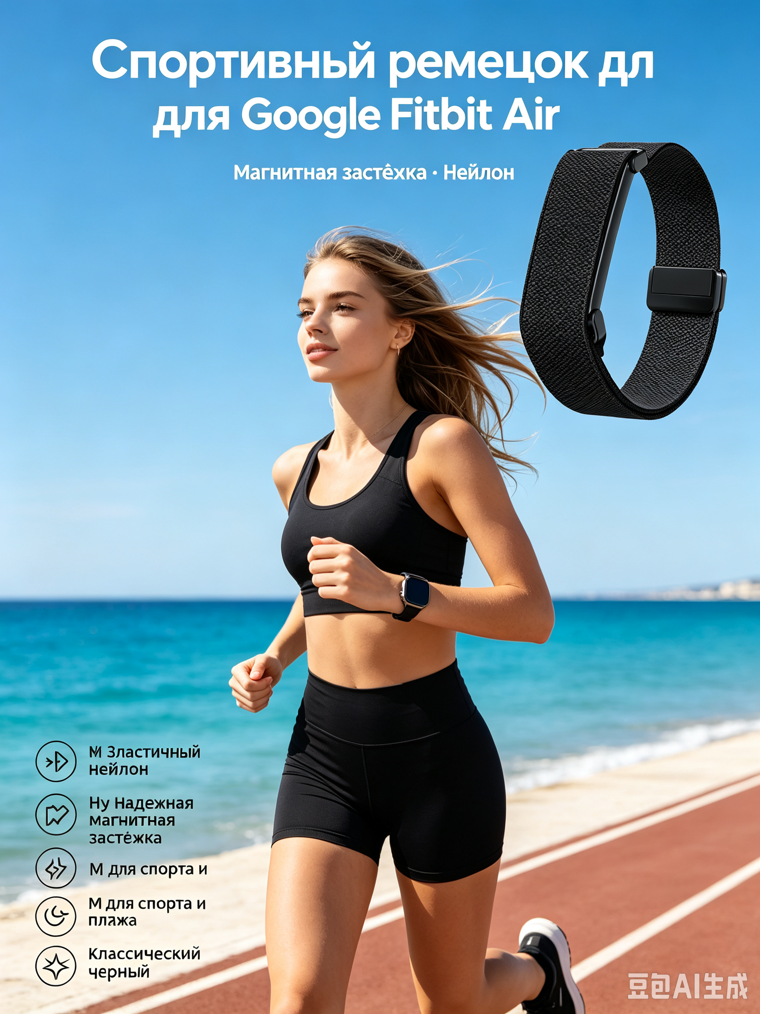 Магнитный эластичный нейлоновый ремешок для фитнес-трекера Google Fitbit Air, спортивный сменный браслет на запястье