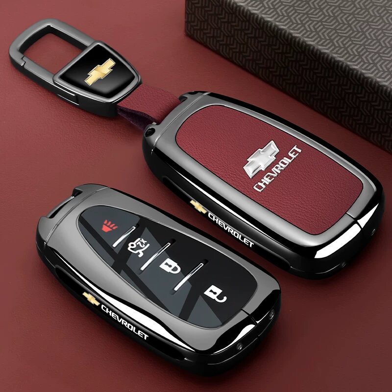 Автомобильный ключевой чехол Chevrolet Smart с логотипом в лавандовом красном для Малибу XL, Трейлблейзер, Круз,