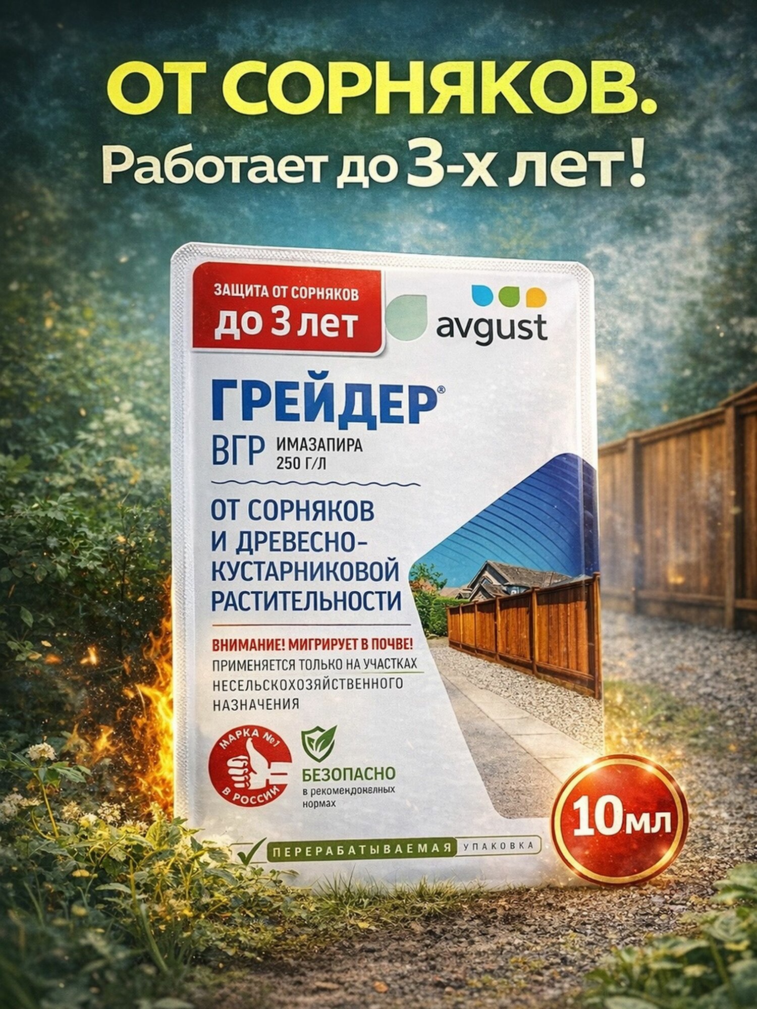 Средство от сорняков сплошного действия Грейдер 10 мл