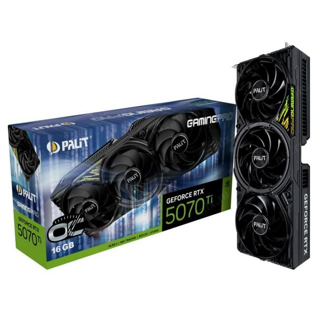 Palit NE7507TS19T2-GB2031A (GeForce® RTX 5070 Ti) 16 Гб, GDDR7, 256 бит, PCI Express, 3xDP,1xHDMI