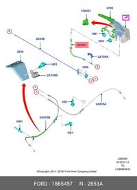 Трос стояночного тормоза передний, FWD