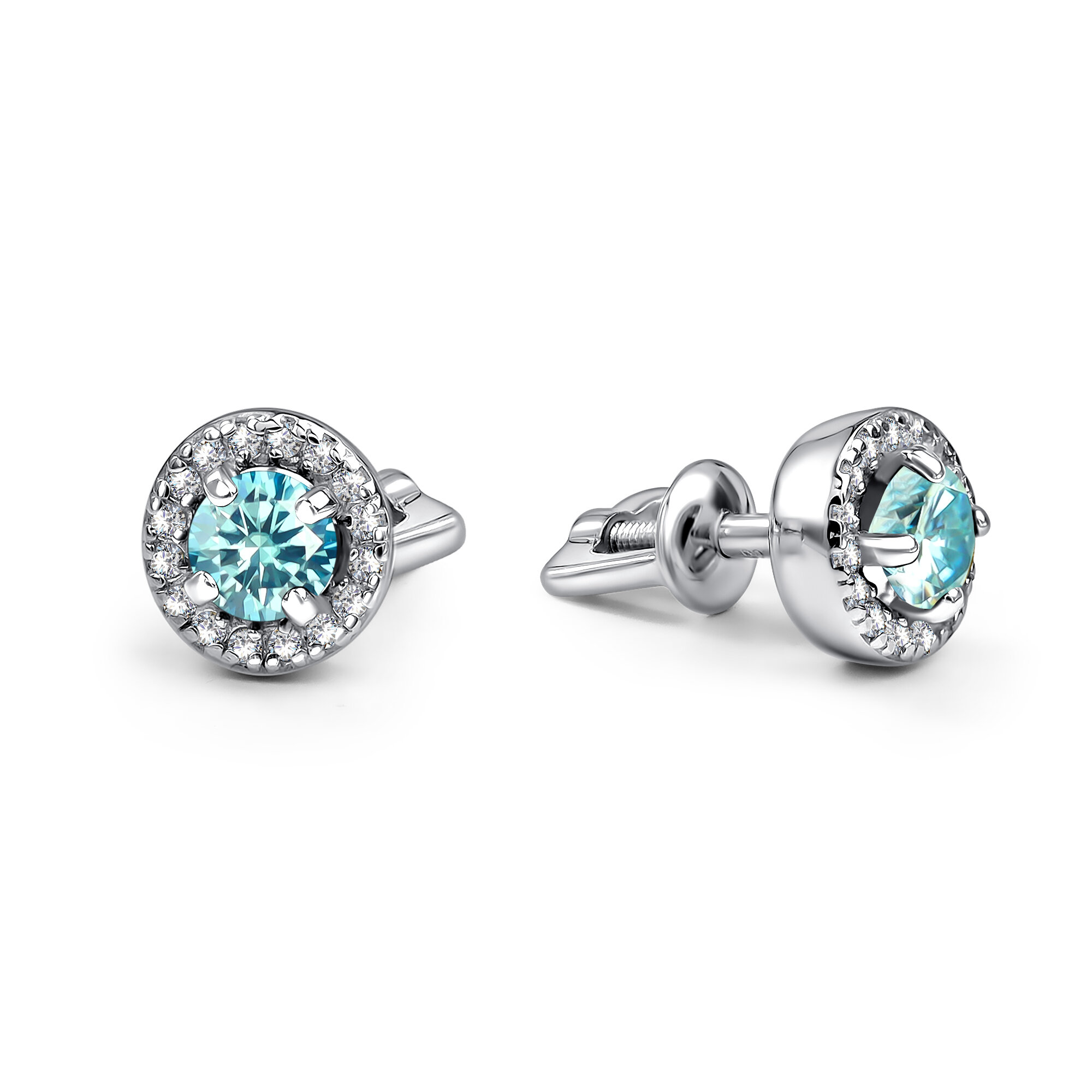 Серьги, серебро, 925 проба, родирование, фианит