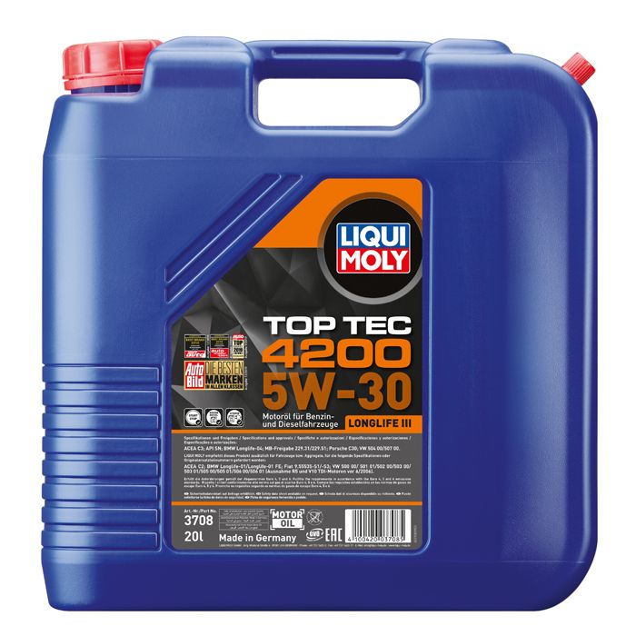 Синтетическое моторное масло Liqui Moly Top Tec 4200 5W-30, 20л