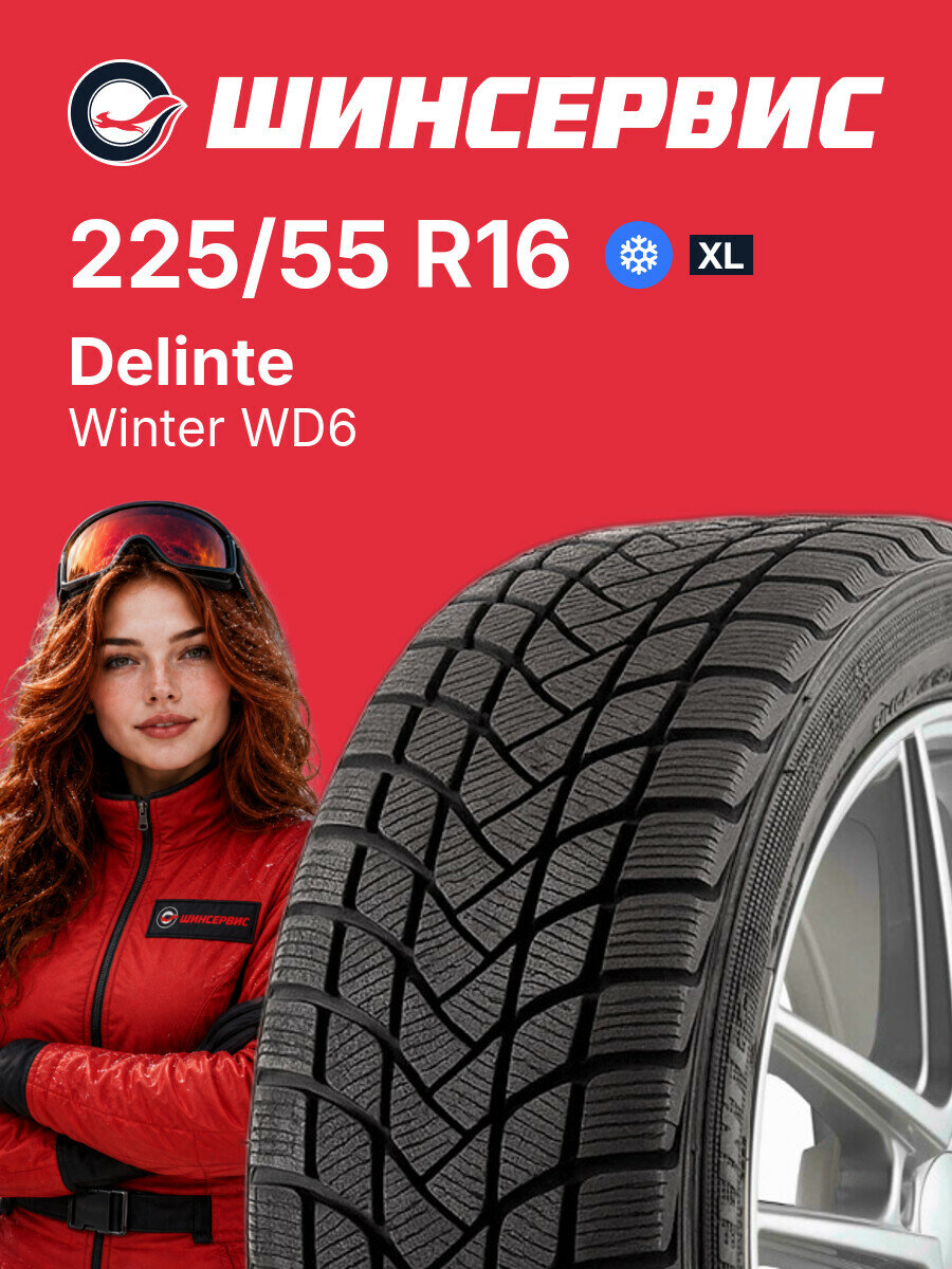 Зимняя нешипованная шина Delinte Winter WD6 225/55 R16 99 V, зимняя автомобильная резина