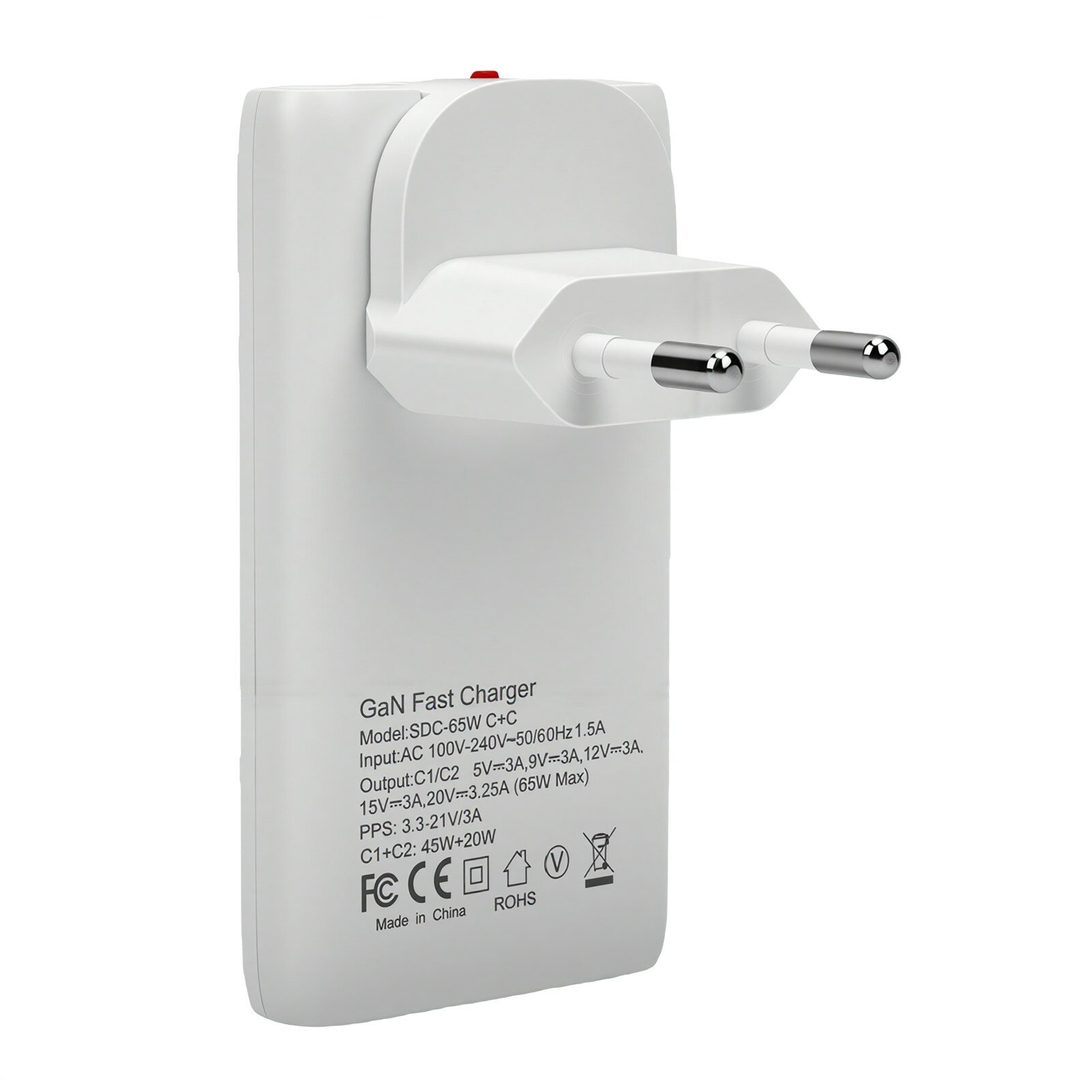 Зарядное устройство USB типа C, 65W, с двумя портами, интеллектуальная зарядка, для iOS устройств, для дома