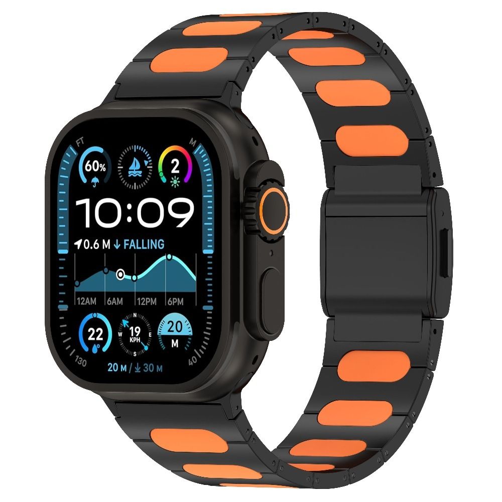 Магнитная титановая полоса для Apple Watch Ultra 3 2 1 серии 12 11 10 9 Премиум углеродного волокна текстурные ремни