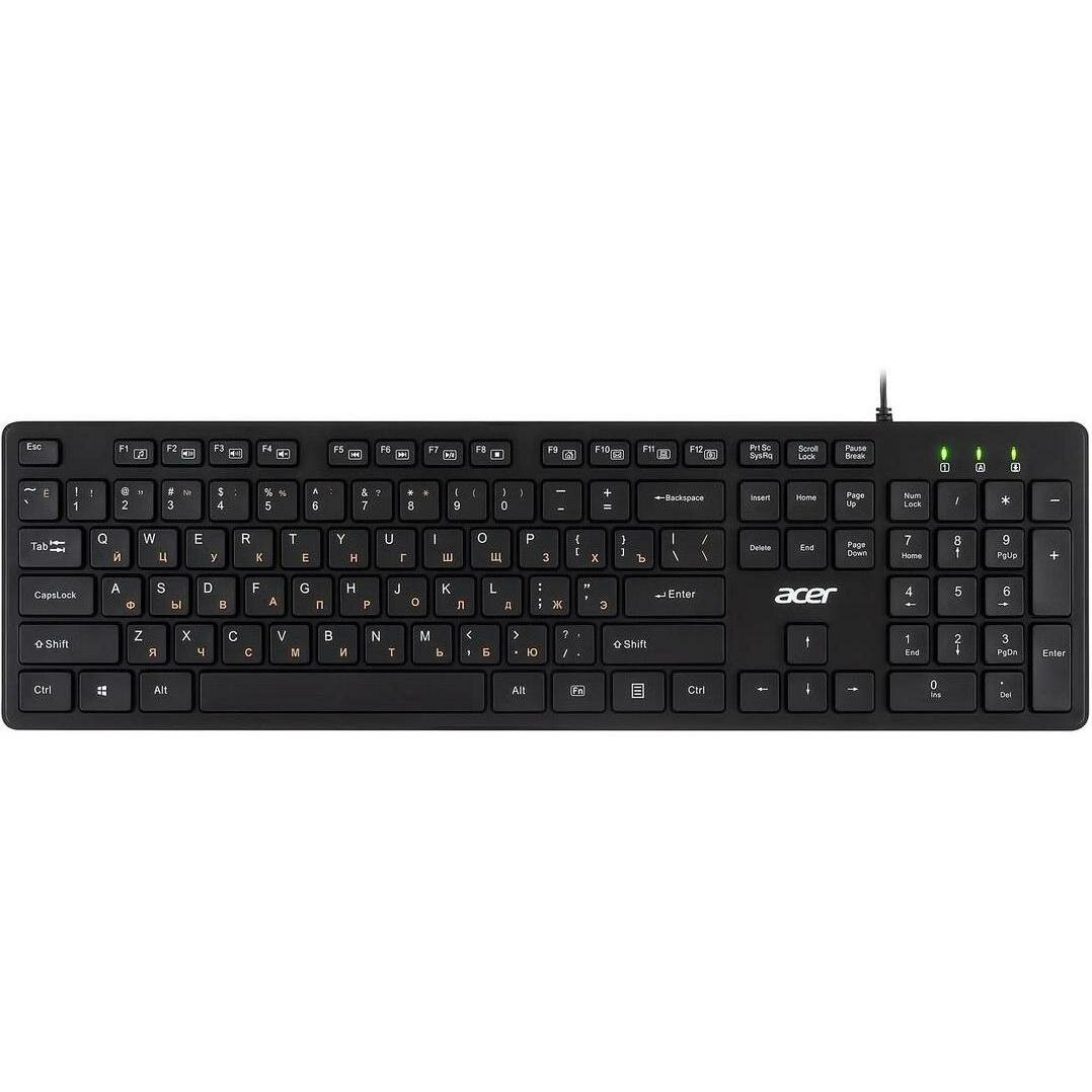 Клавиатура проводная Acer OKW122 USB черная