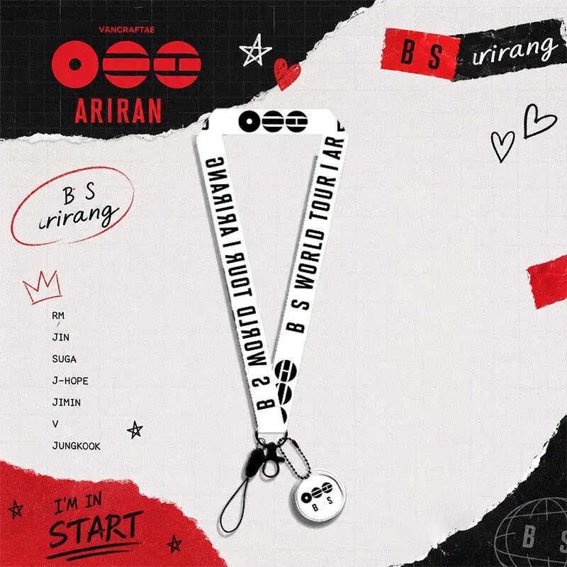 Телефонный ремешок BTS ARIRANG мягкий темляк с принтом