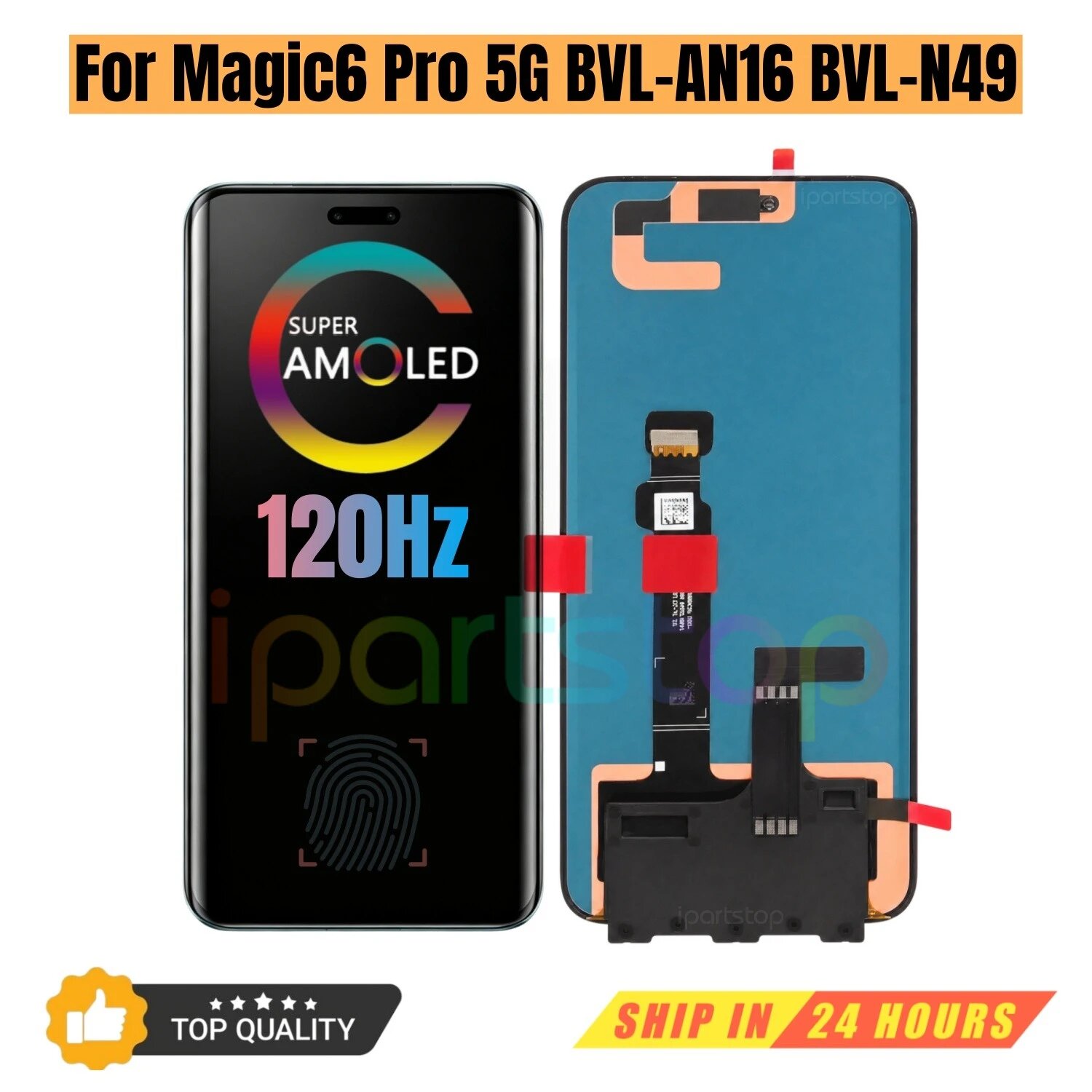 Замена iParts, новый дисплей для Honor Magic6 Magic 6 Pro 5G BVL-AN16 BVL-N49, 120 Гц, OLED сенсорный экран в сборе, OEM-запчасти
